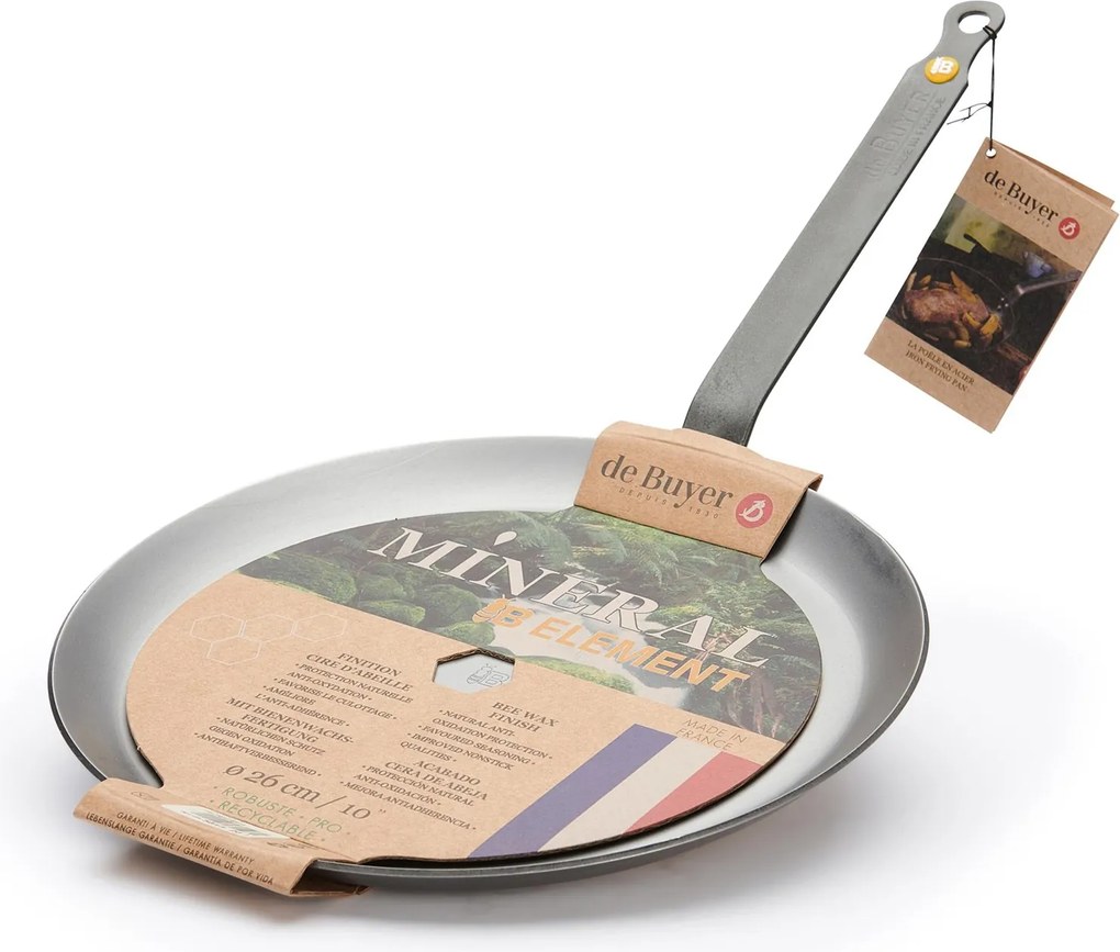 Ocelová pánev na palačinky de Buyer MINERAL B P.26cm
