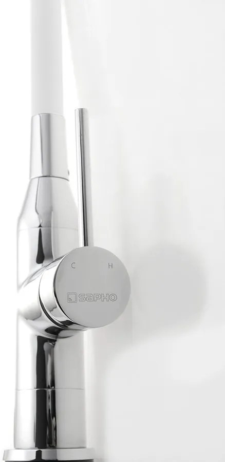 Sapho, SILI stojánková dřezová baterie, flexibilní ramínko, černá/chrom, SR481