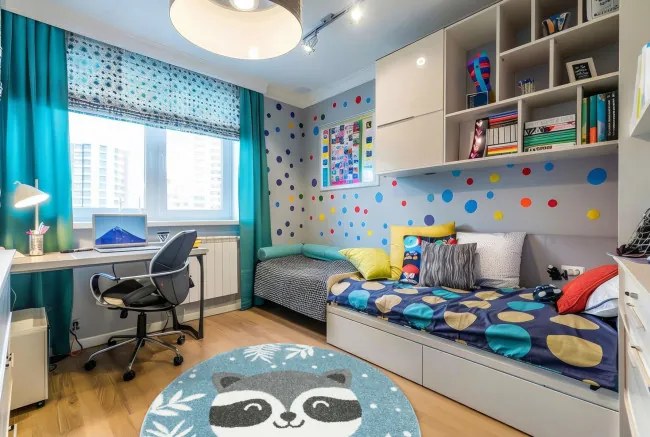 Dětský koberec Lima C884A modrý / krémový