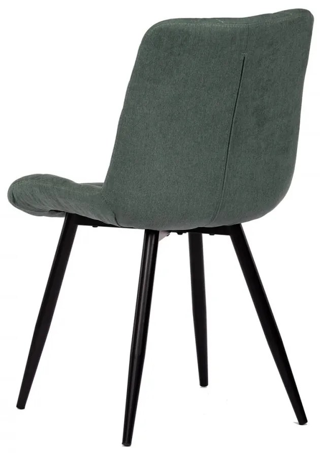 Židle jídelní, zelená látka, nohy černý kov CT-382 GRN2