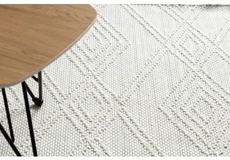 koberec NANO EN14A Diamanty, smyčkový, plošně tkaný bílá velikost 140x190 cm | krásné koberce cz