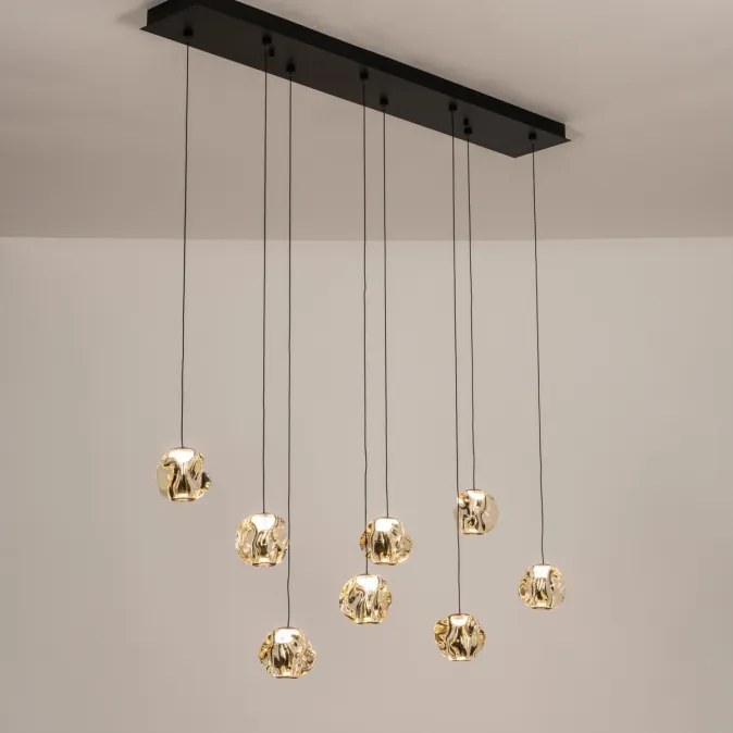 Závěsné LED svítidlo Benelux Organic Crystal Gold 8 Lineo