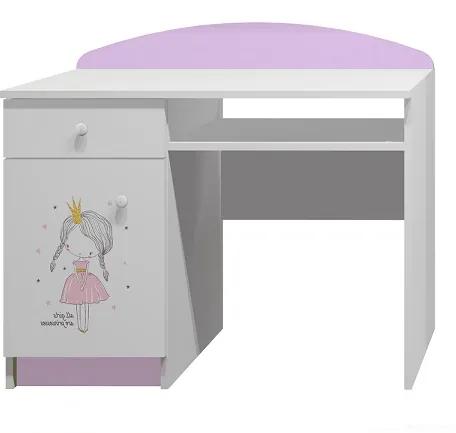 Dětský psací stůl 10 LITTLE PRINCESS Barva: LILA / BÍLÁ, Potisk: ANO
