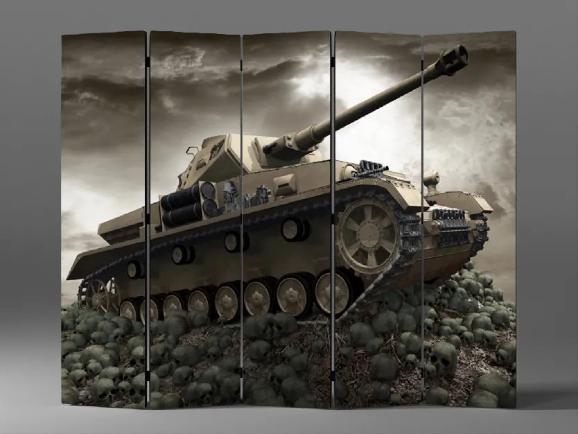 Paraván válečný tank Rozměr: 225 x 180 cm