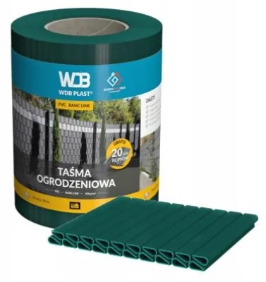 Krycí páska na plot ZELENÁ PVC Basic line RAL 6005 - 19cm x 35m + dárek 20 klipů ZDARMA