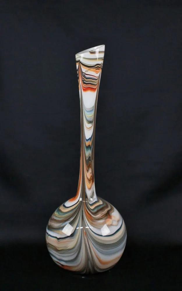 Váza designová Koule střední cihlově duhová 80cm