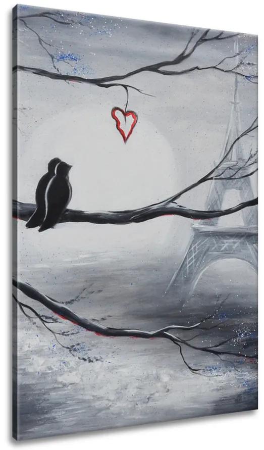 Gario Ručně malovaný obraz Ptačí romantika v Paříži Rozměry: 120 x 80 cm
