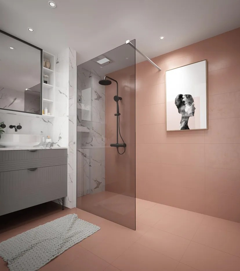 Erga Paris, sprchová zástěna Walk-In 70x200 cm, 8mm šedé sklo, bílý matný profil, ERG-V02-PARIS-070x200-GR-WH