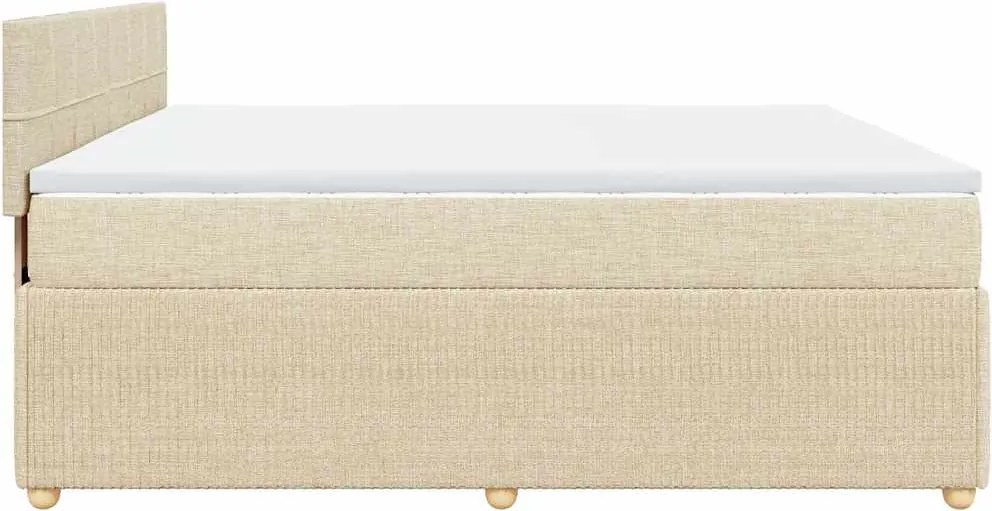 Box spring postel s matrací krémová 200x200 cm textil 3287568