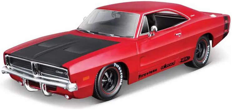 Maisto dodge charger r/t 1969 classic muscle 1:25 červená