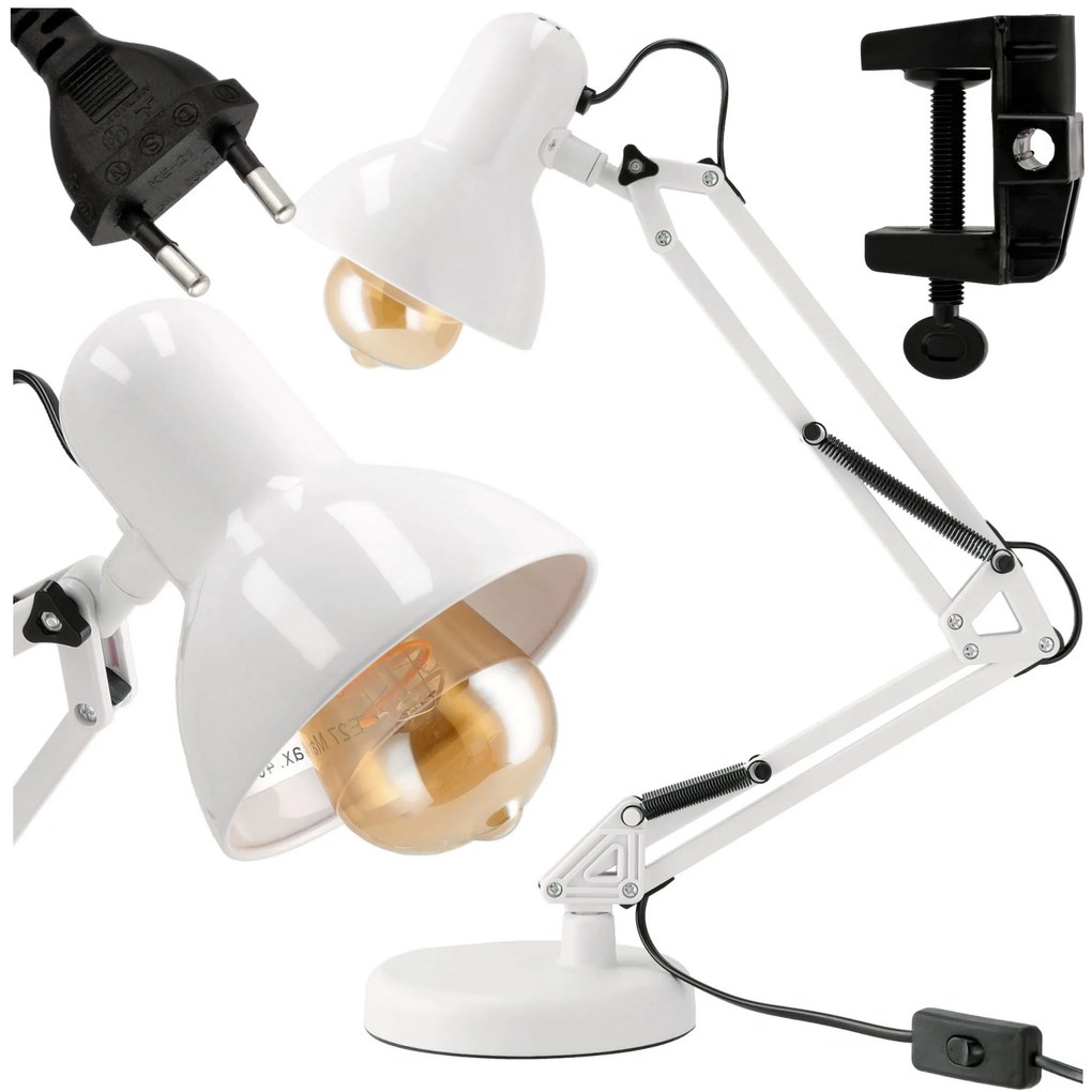 Stolní LED lampa 1xE27 bílá