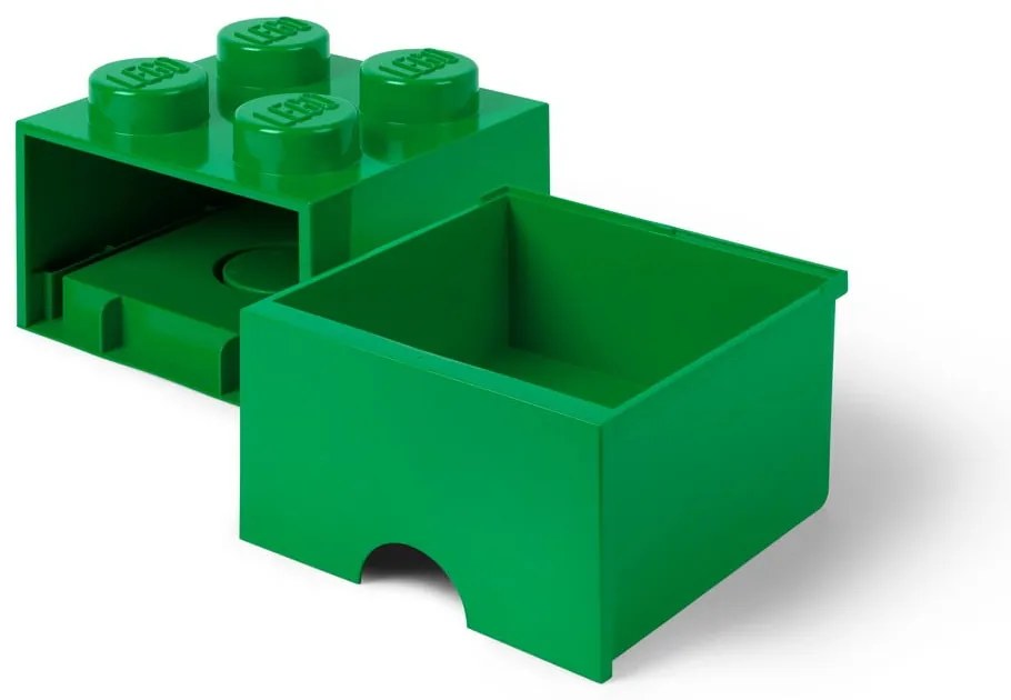 Zelený úložný box s šuplíkem LEGO®