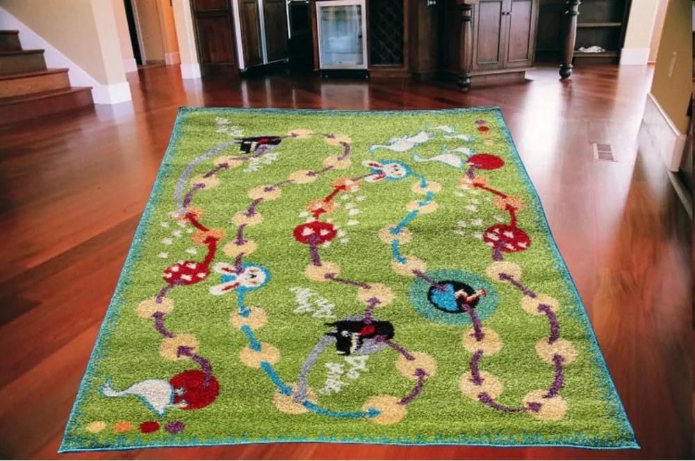 Dětský koberec Hra zelený, Velikosti 133x180cm