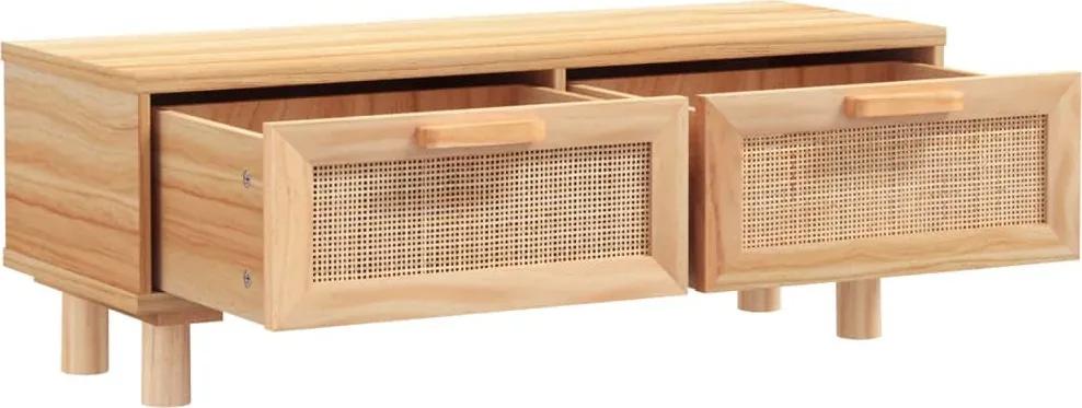 vidaXL Konferenční stolek 80x40x30 cm kompozitní a borové dřevo [345623] Barva: Hnědá