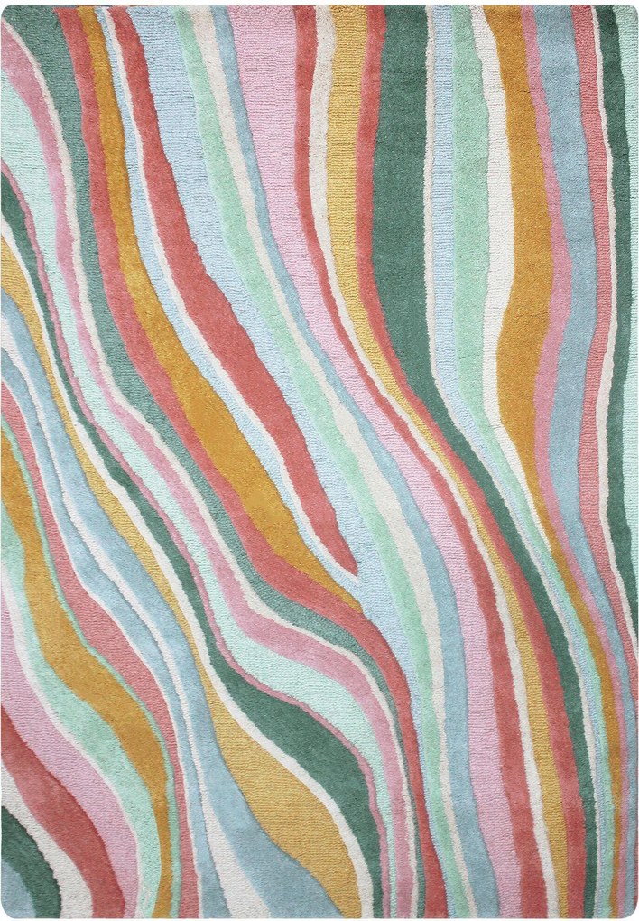 XXXLutz VLNĚNÝ KOBEREC, 160/230 cm zelená, růžová Flair Rugs - Online Only koberce & rohožky - 003165040602