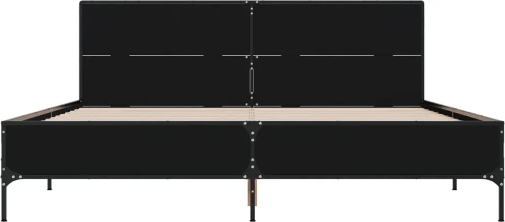Rám postele černý 135 x 190 cm kompozitní dřevo a kov 3280027