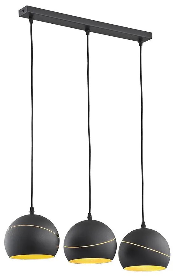 TK Lighting Lustr na lanku YODA BLACK ORBIT 3xE27/60W/230V TK2081