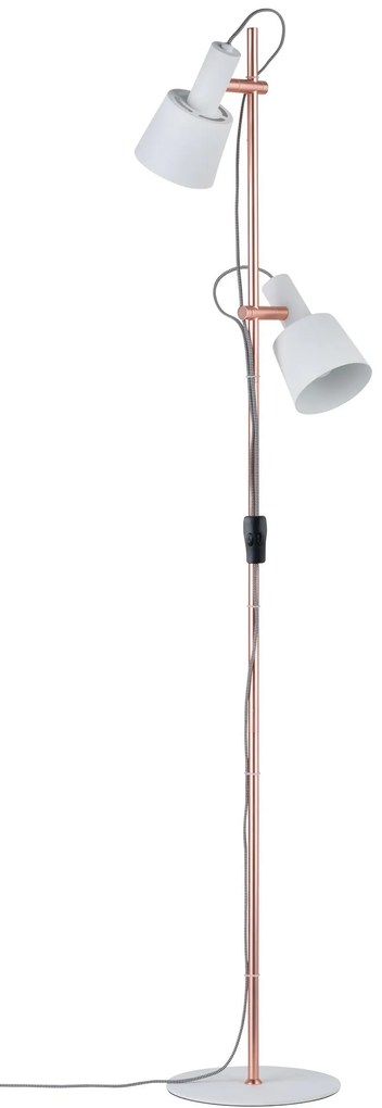 Paulmann 79660 Haldar, stojací lampa 2xE14, bílá/měď, výška 152cm