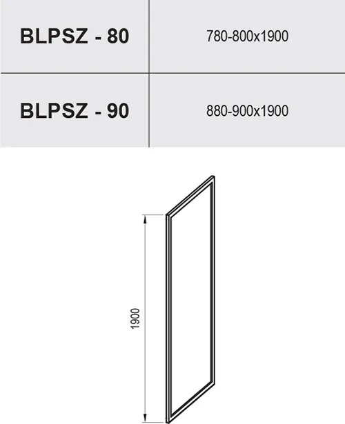 Ravak Pevná stěna 80 cm, bright alu,     BLPSZ-80 TRANSPARENT   X93H40C00Z1 BLPSZ-80 TRANSPARENT