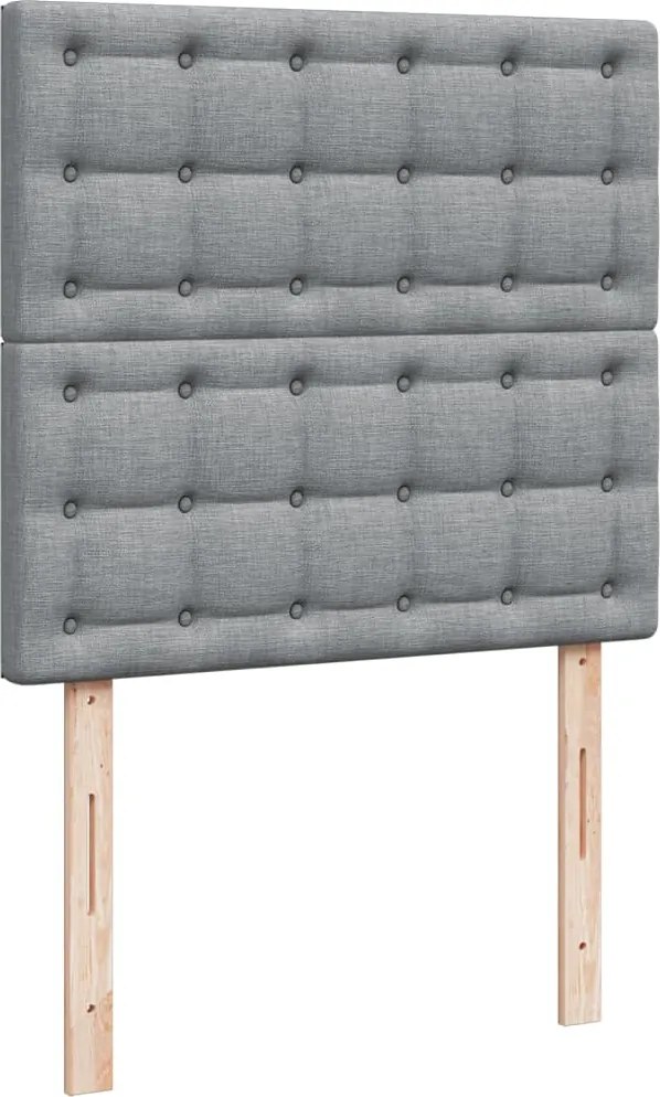 Box spring postel s matrací světle šedá 90x200 cm textil 3291177