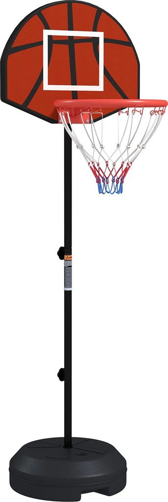 Basketbalový koš SPORTNOW s nastavitelnou výškou 129-179 cm a stojanem, včetně magnetické tabule na šipky pro vnitřní i venkovní použití | Aosom.de