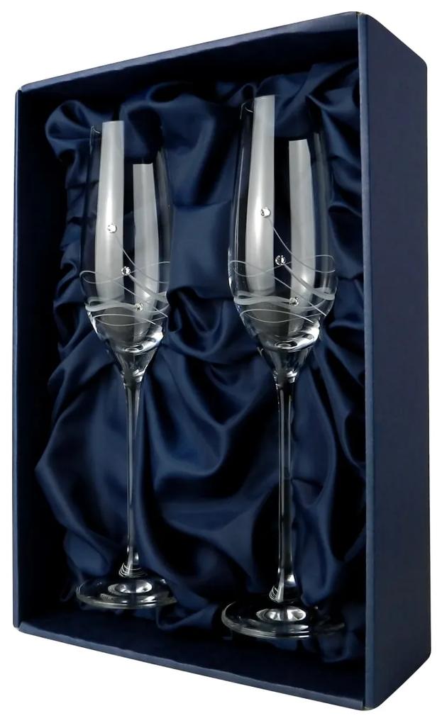 A-KRISTAL Classic - skleničky na sekt se Swarovski® Elements | sada 2 sklenic