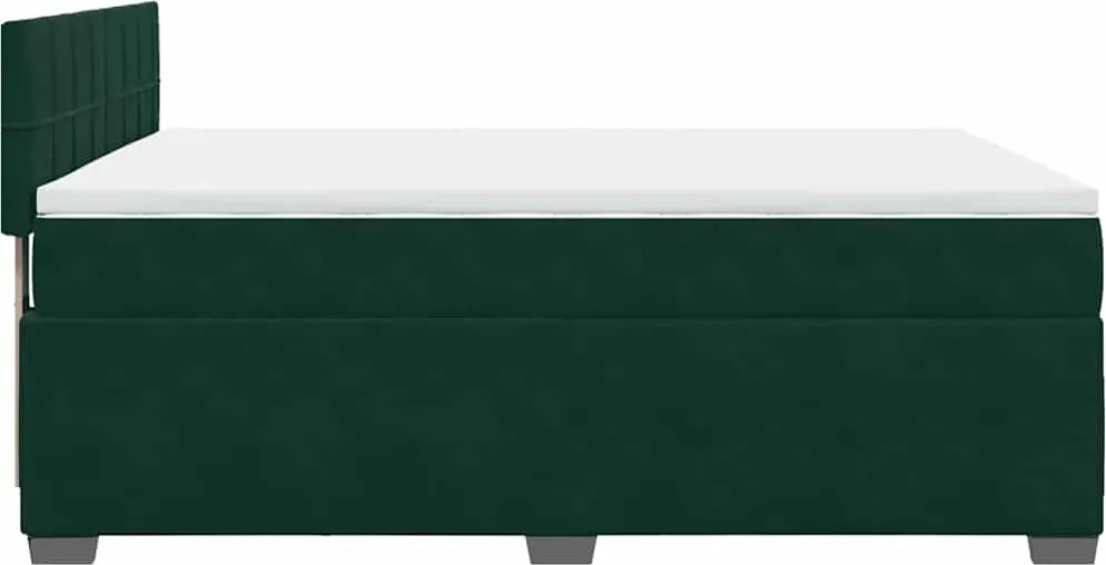 Box spring postel s matrací tmavě zelená 140x200 cm samet 3288633