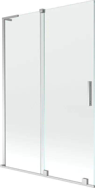 Mexen Velar L, 2-křídlová posuvná vanová zástěna 120 x 150 cm, 8mm čiré sklo, chromový profil, 896-120-003-01-01