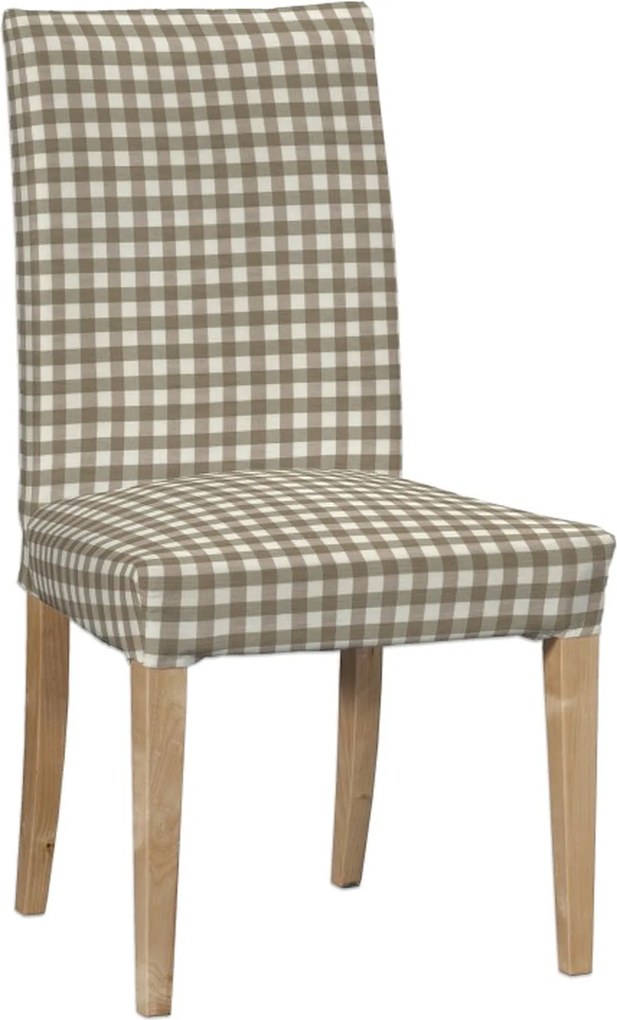 Potah na židli IKEA  Henriksdal, krátký barva béžová látka vzorované