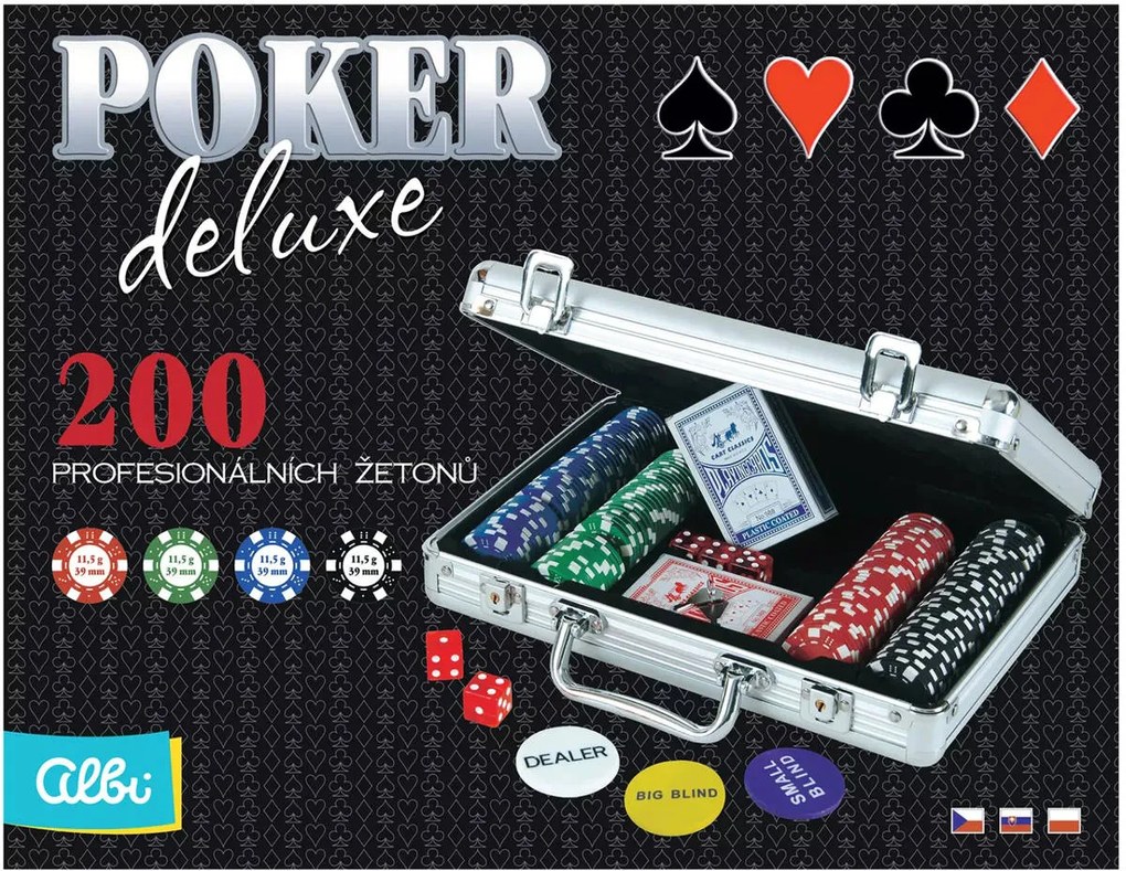 ALBI HRA Poker Deluxe 200 žetonů SPOLEČENSKÉ HRY alp50