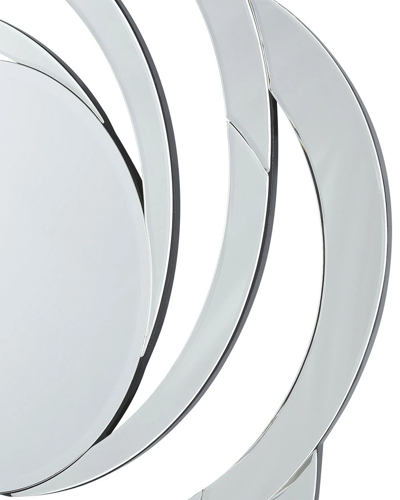 Nástěnné zrcadlo ⌀ 70 cm stříbrné TREBAN Beliani