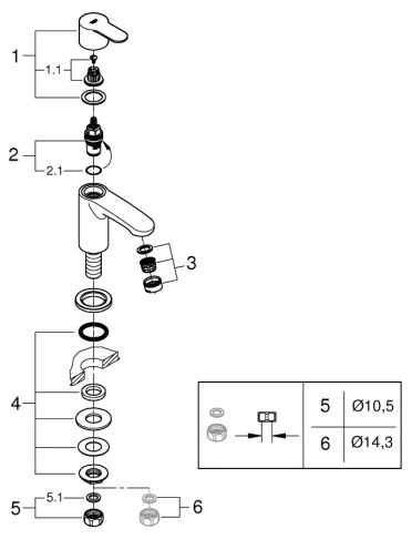 GROHE 23039002 - Stojánkový ventil EUROSTYLE COSMOPOLITAN velikost XS chrom