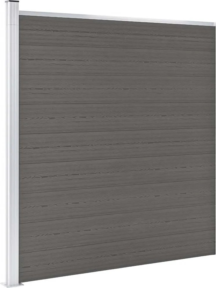 vidaXL Zahradní plot dřevoplast 175 x 186 cm šedý