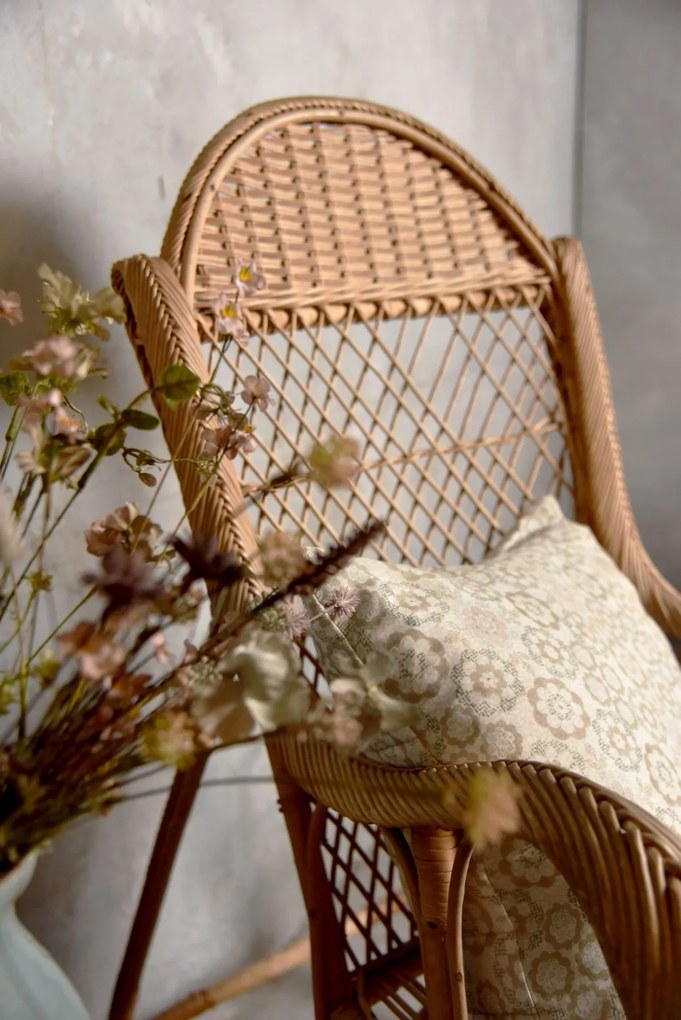Jeanne d'Arc Living Bavlněný povlak na polštář Flower 50 × 50 cm, béžová barva, textil