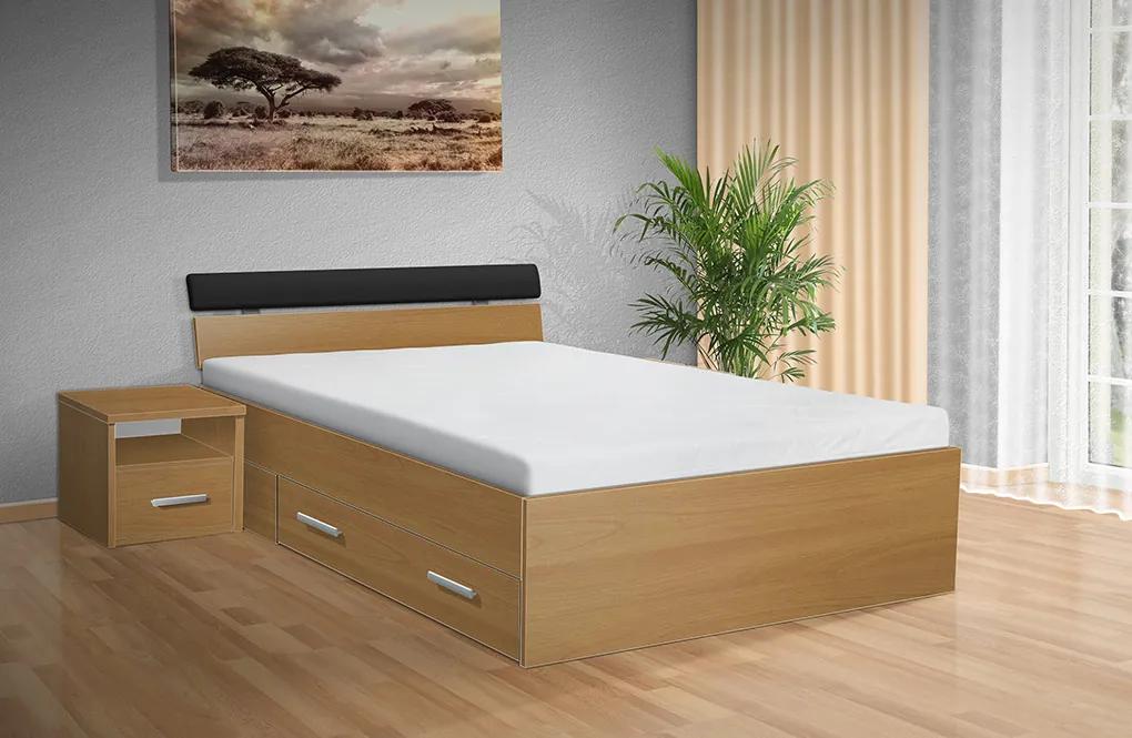 postel s úložným prostorem RAMI - M 180x200 cm barva lamina: OLŠE 1912, matrace: MATRACE 16cm SENDVČOVÁ