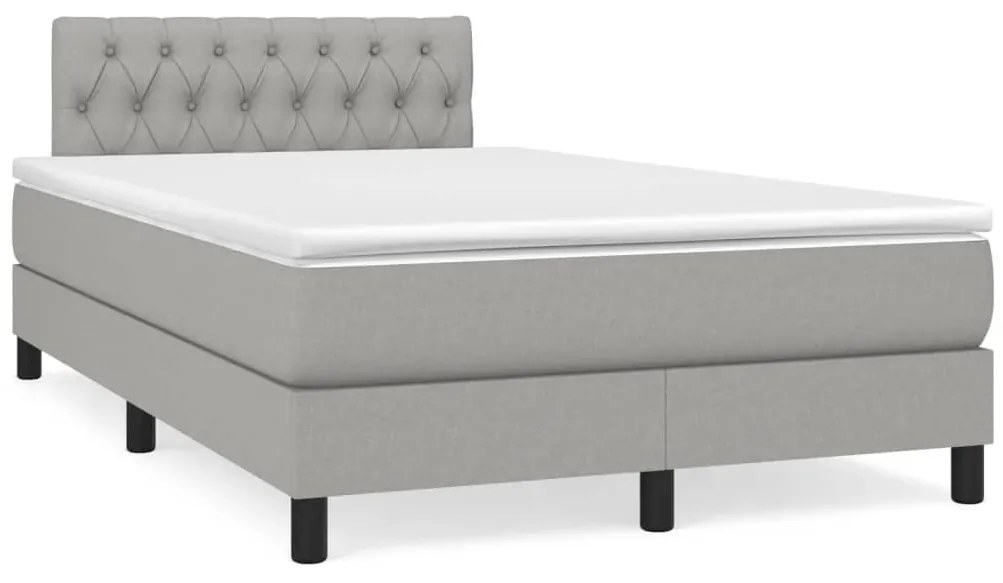 Box spring postel s matrací světle šedá 120x190 cm textil 3269744