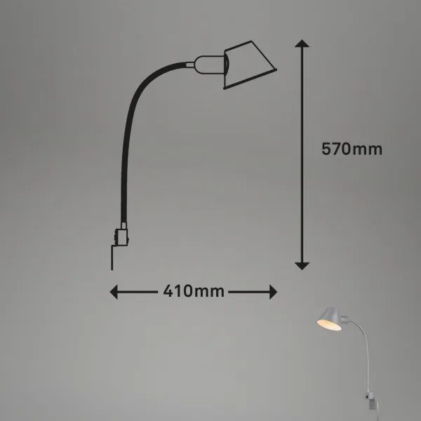 Briloner 2079-014 - Nástěnná flexibilní lampa 1xE27/10W/230V stříbrná