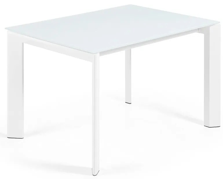 Rozkládací jídelní stůl s přídavnou deskou se skleněnou deskou 80x120 cm Axis – Kave Home