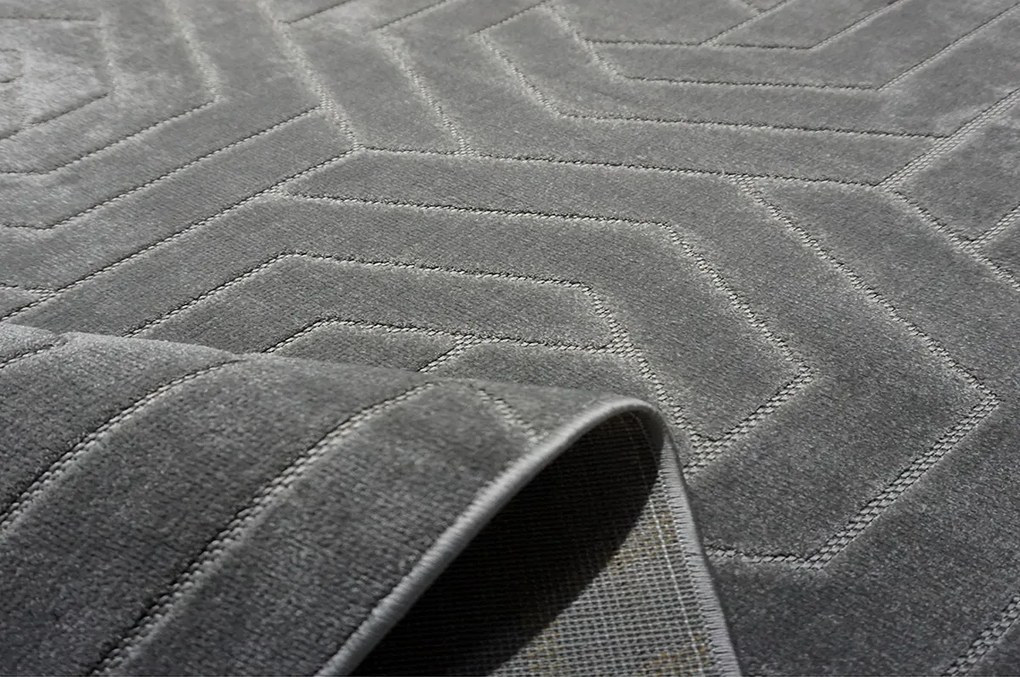BE Koberec Zen Garden Collection 2401 GREY - šedý obdélníkový Rozměr: 60x100 cm