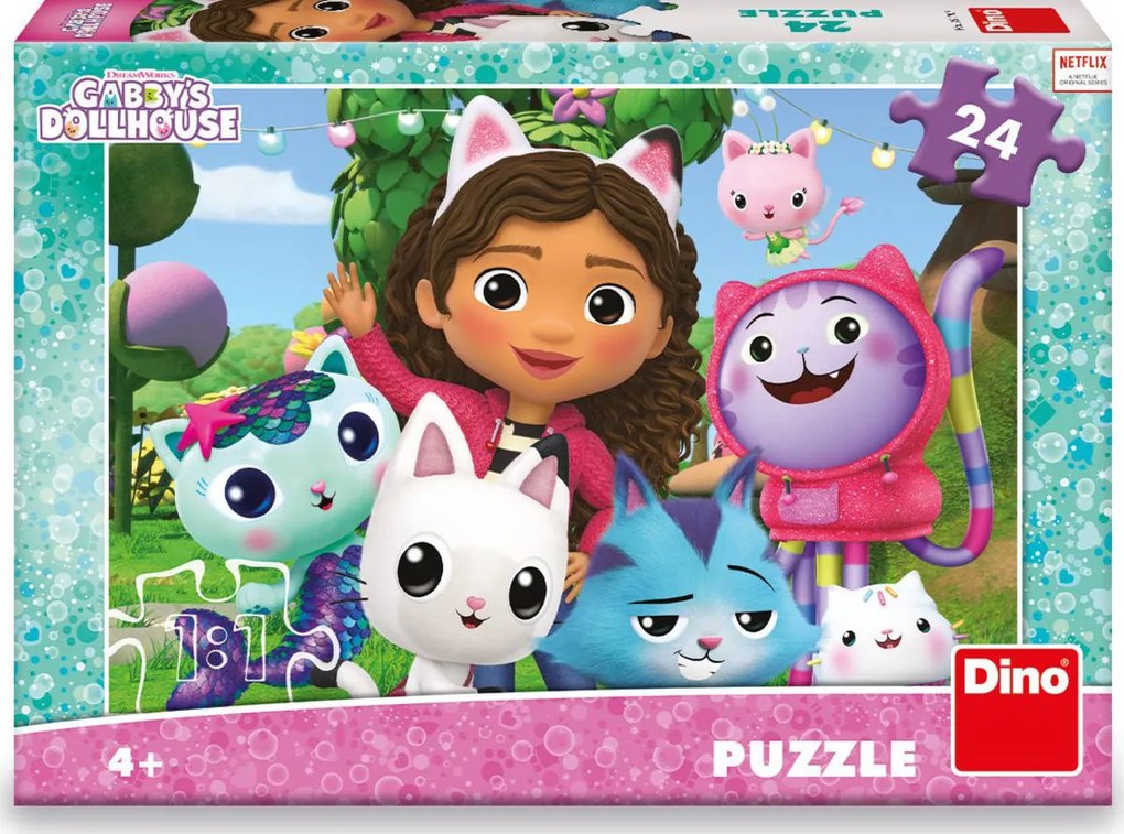 DINO Puzzle Gábi na zahradě (Gabbys Dollhouse) 26x18cm skládačka 24 dílků dn351707