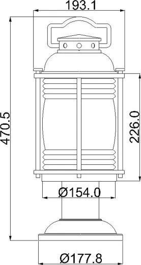 Kichler KL-ASHLANDBAY3-M-BU -Venkovní lampa ASHLANDBAY 1xE27/60W/230V IP44 bronz