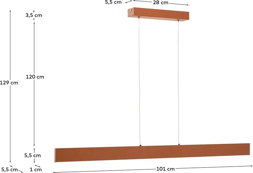 LED závěsné svítidlo v terakotové barvě s kovovým stínidlem Boadella – Kave Home