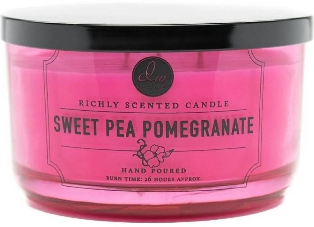 DW Home – vonná svíčka Sweet Pea Pomegranate (Sladké květy a granátové jablko), 363 g