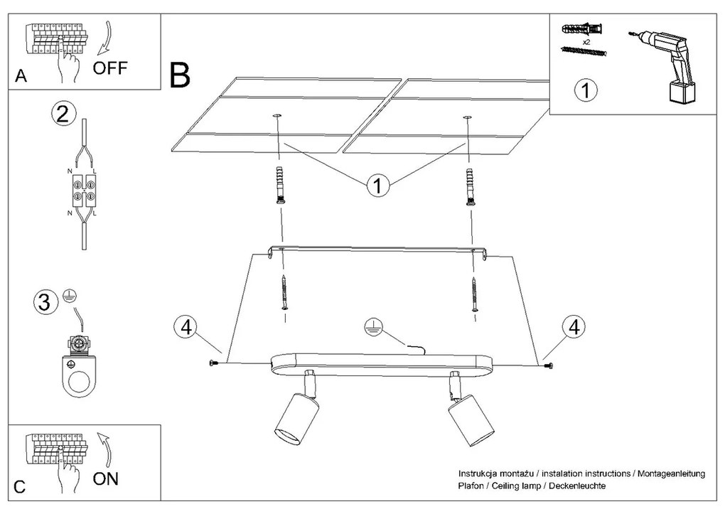 Bodové svítidlo Fornes 2, černé tělo svítidla, (možnost polohování)