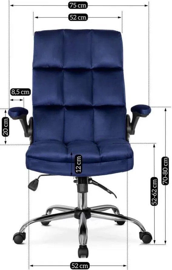 Kancelářské křeslo Brogas Velvet, modrá