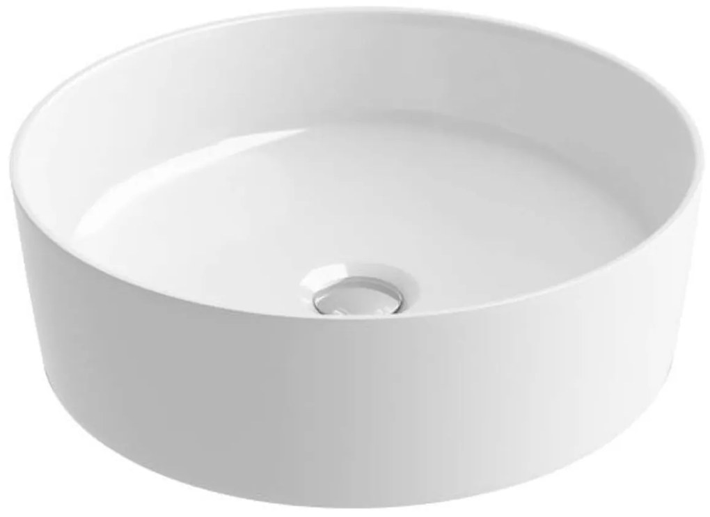 Ravak UNI - Umyvadlo Slim na desku, průměr 40 cm, bílá XJX01140002