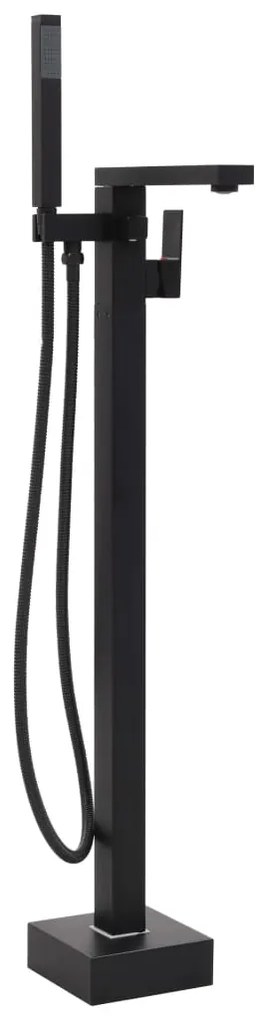 Volně stojící vanová baterie černá nerezová ocel 90 cm 145096