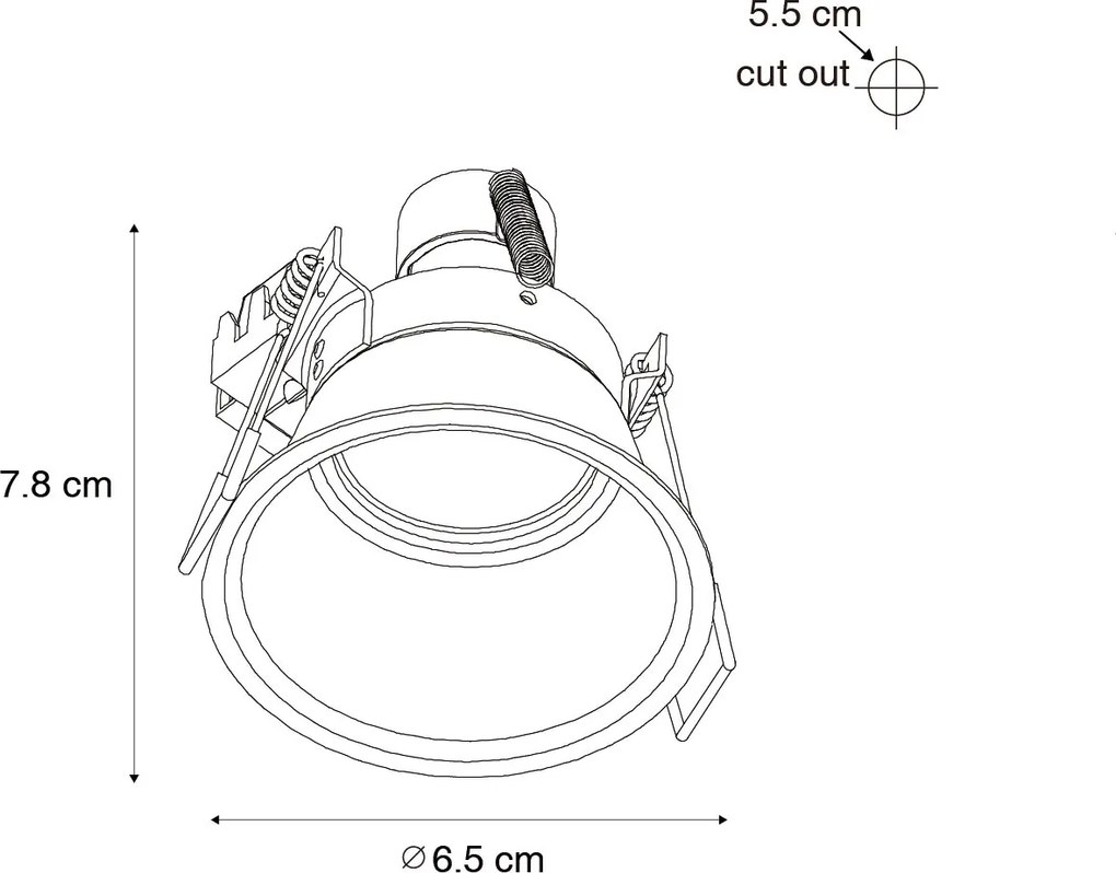 Sada 6 vestavných bodových svítidel bílých GU10 35 mm IP44 - Dept