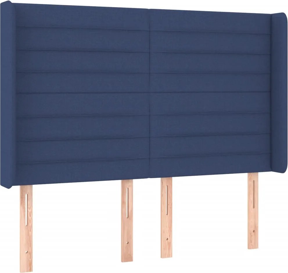 Box spring postel s matrací a LED modrá 140x200 cm textil 3138403