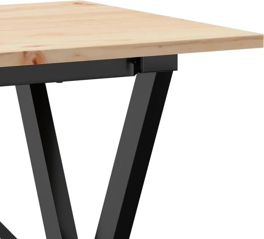 Jídelní stůl s X rámem 100 x 50 x 75 cm borové dřevo a ocel 3282697